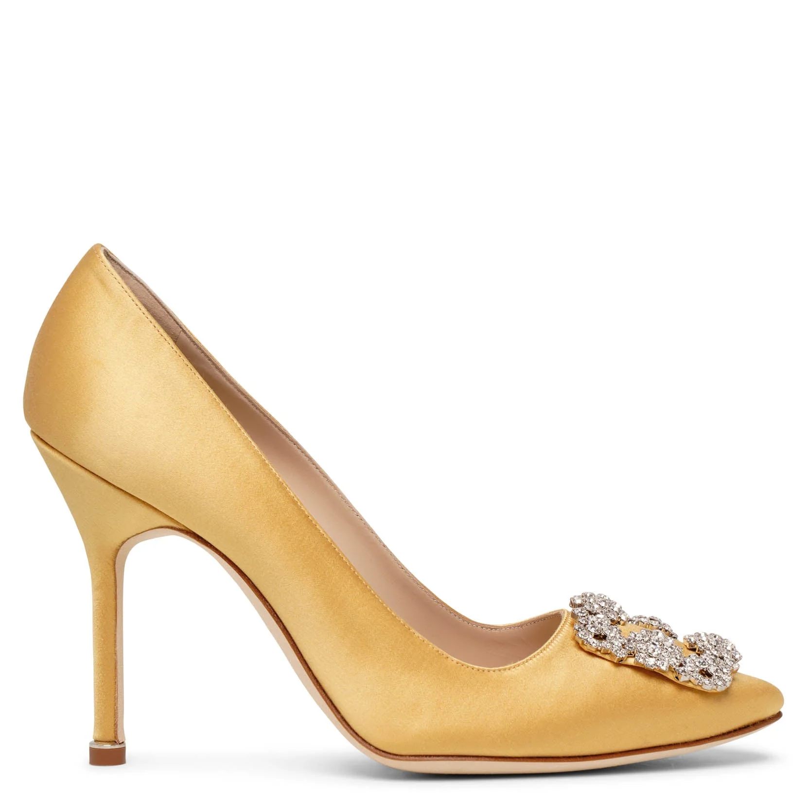 Hangisi 105 Gold Satin Pumps - Savannahs