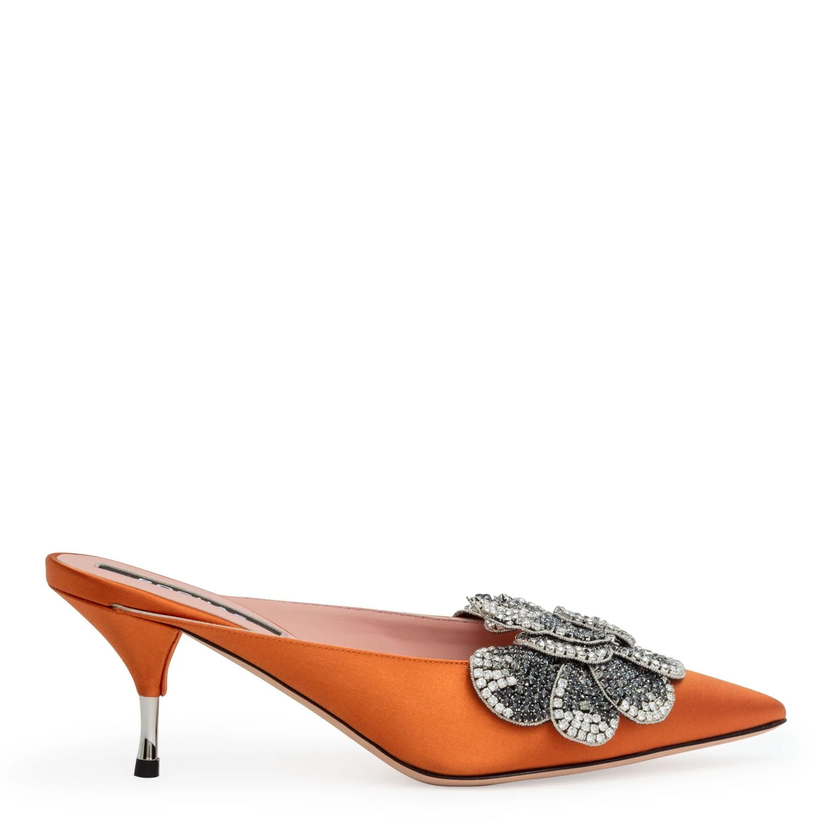 Orange 60 Crystal Embellished Mules - Savannahs
