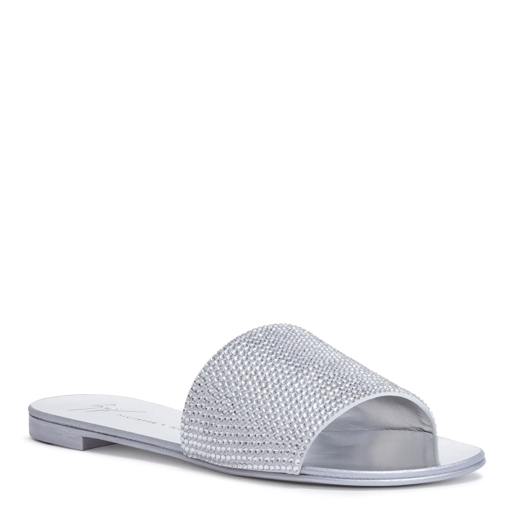 Silver 10 Crystal Slide Flats - Savannahs