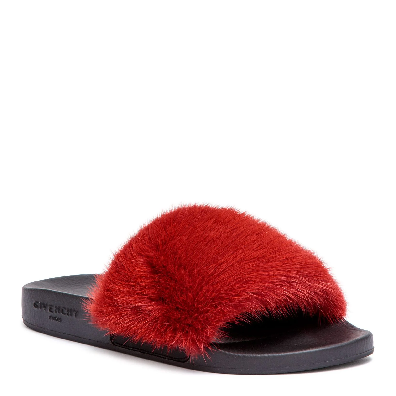Dark Red Mink Slide Flats - Savannahs