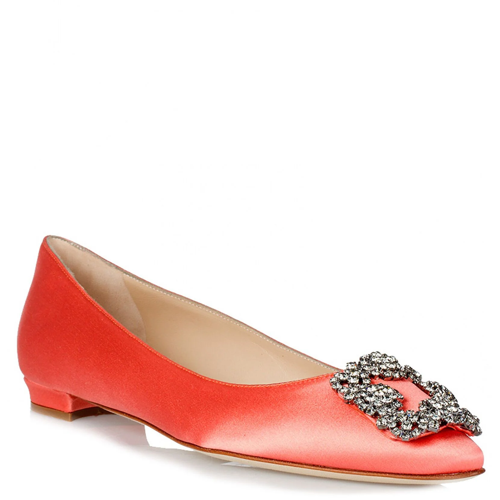Hangisi Flat Peach Satin Ballerina - Savannahs