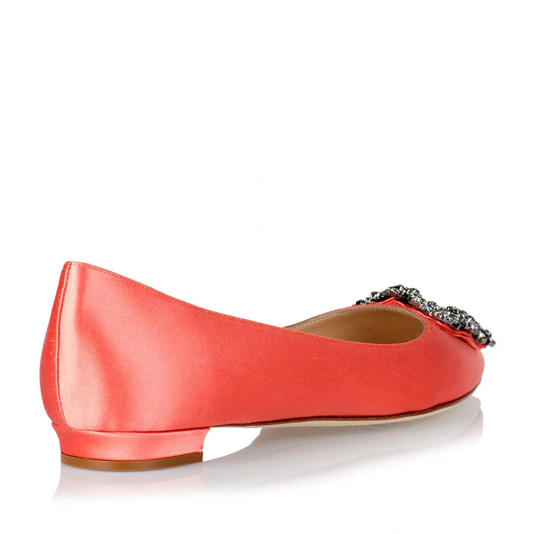 Hangisi Flat Peach Satin Ballerina - Savannahs