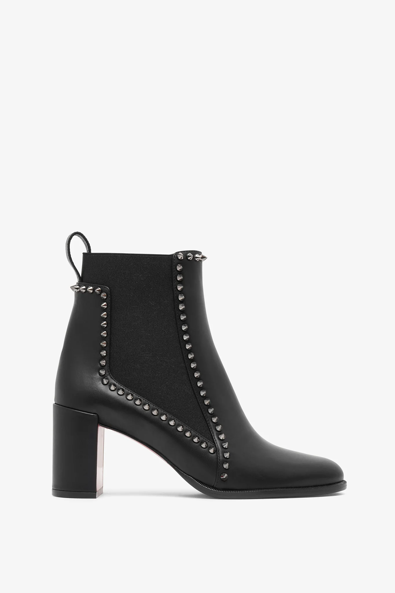 Out Line 70 Black Leather Spike Ankle Boots - Savannahs